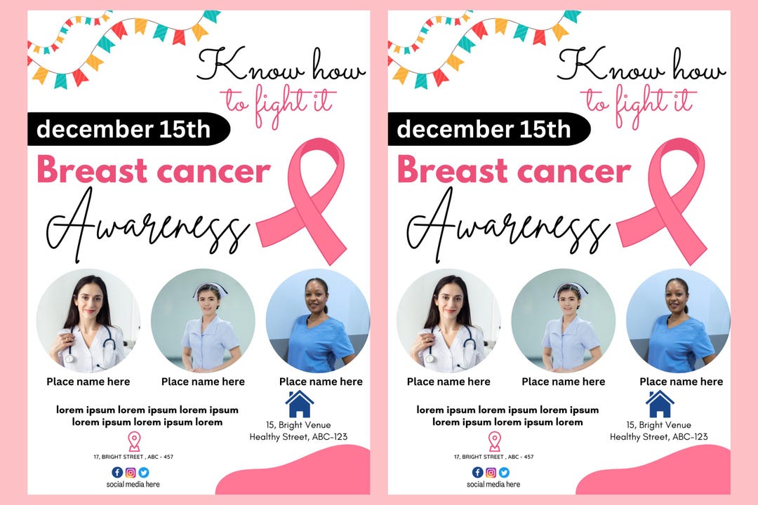 Health Awareness FLYER CANVA| A4 Flyer Template |health Poster| Breast ...