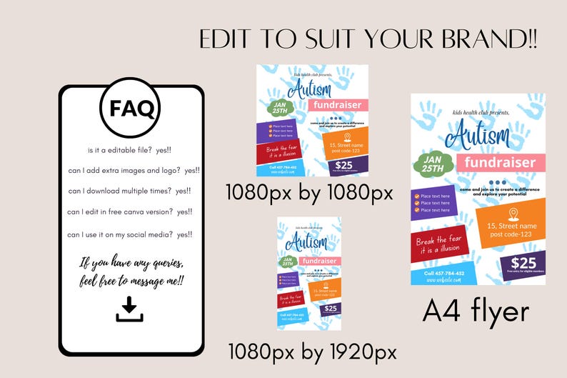 Editable Autism FLYER| A4 Flyer Template|social Media Post|awareness ...