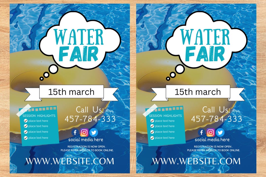 Water Fair FLYER CANVA| A4 Flyer Template |health Poster| Editable ...
