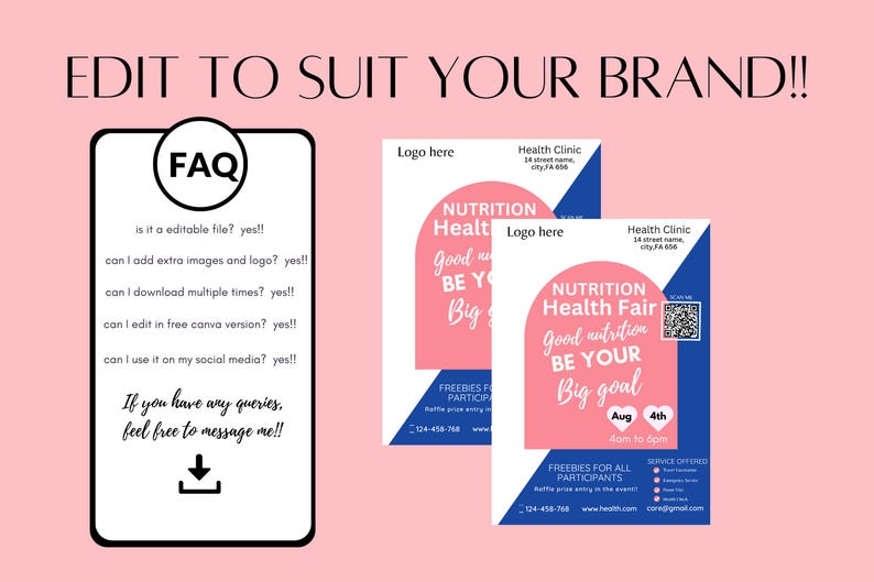Event Health FLYER CANVA|A4 Flyer Template |health Poster|editable ...