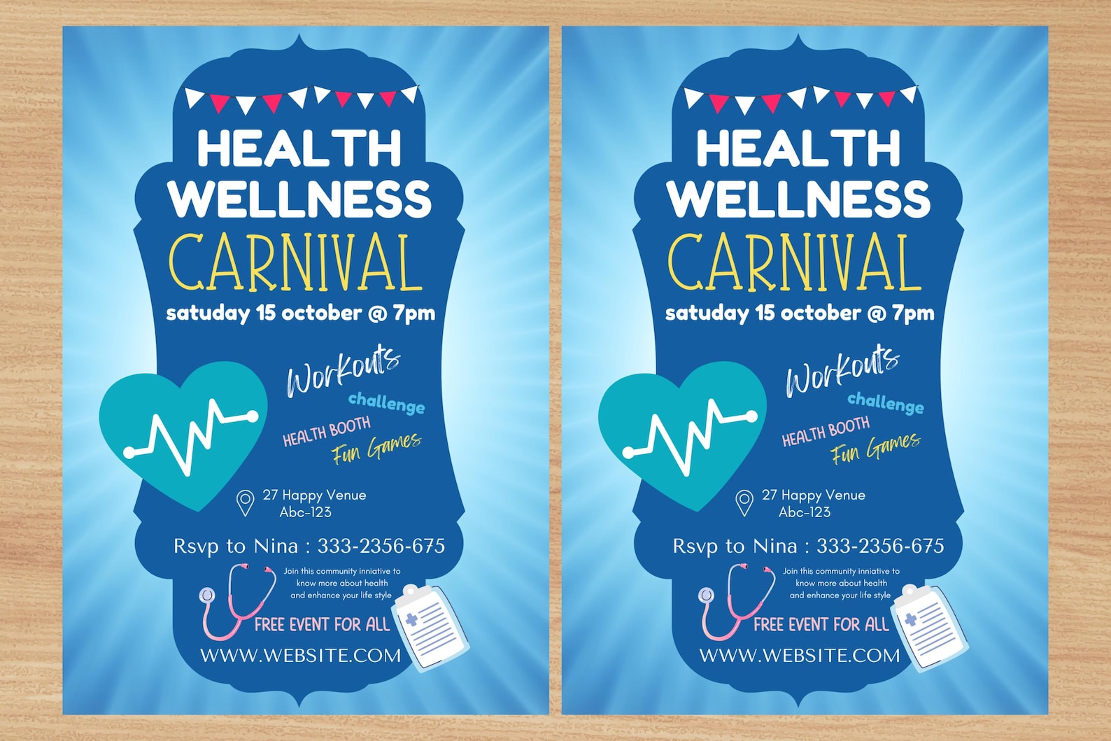 Carnival Health Flyer CANVA| A4 Flyer Template |health Poster| Editable ...