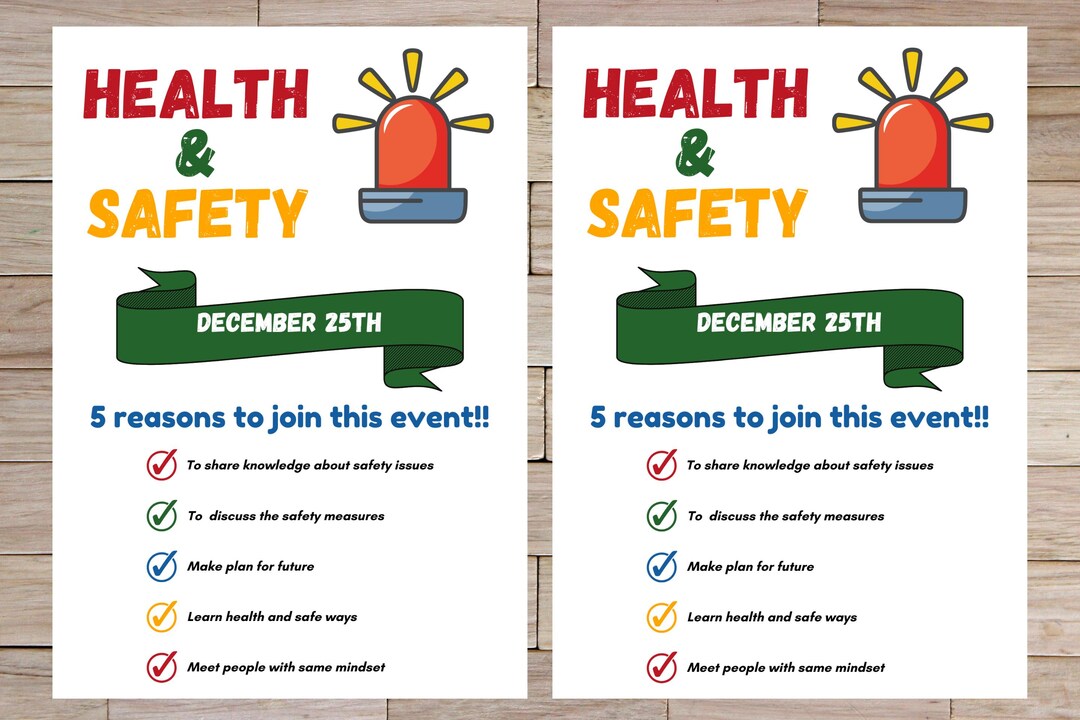 Health Safety FLYER CANVA A4 Flyer Template health Poster Editable ...