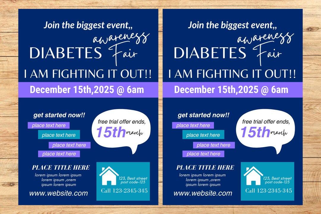 Health Diabetes FLYER CANVA |health Poster| Editable |diy| Diabetes ...