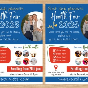 Health Fair FLYER CANVA| A4 Flyer Template|health Poster|editable|diy ...