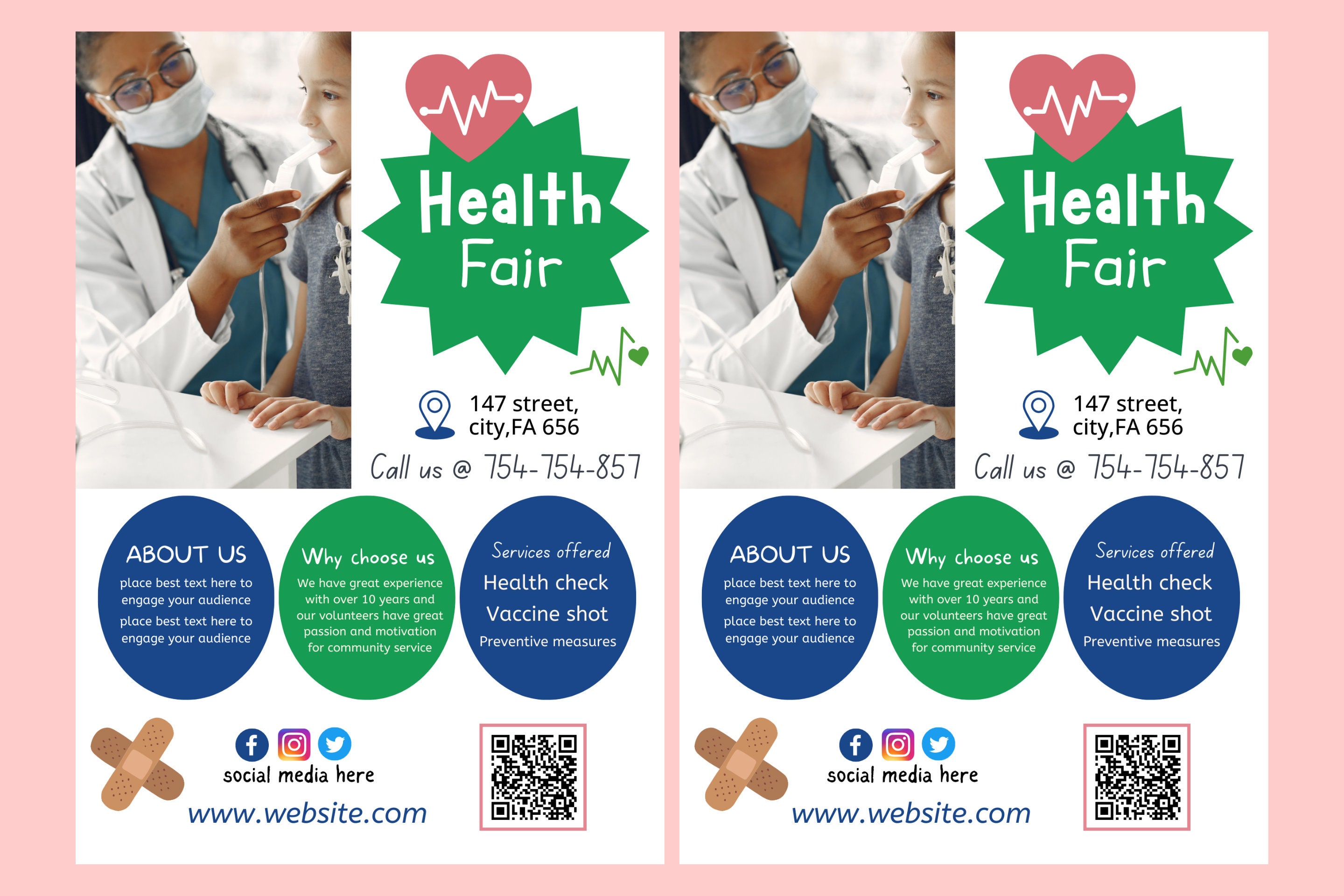 Health Fair FLYER CANVA| A4 Flyer Template |health Poster|editable ...