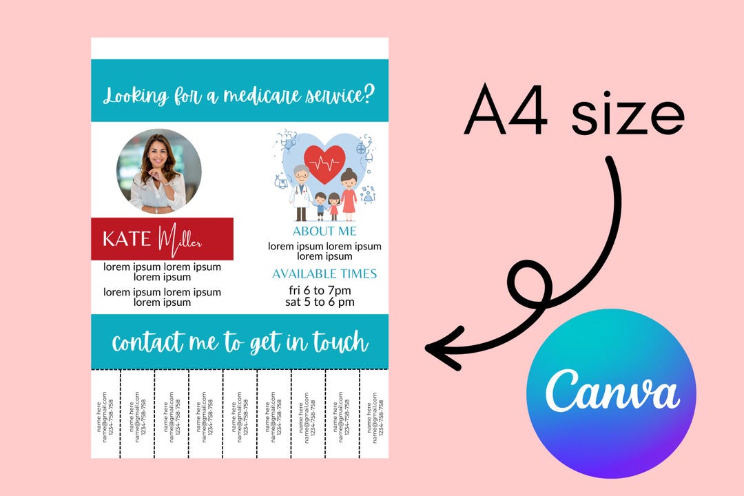Medicare Flyer| Tear off FLYER |A4 Coach Flyer Template|editable Class ...