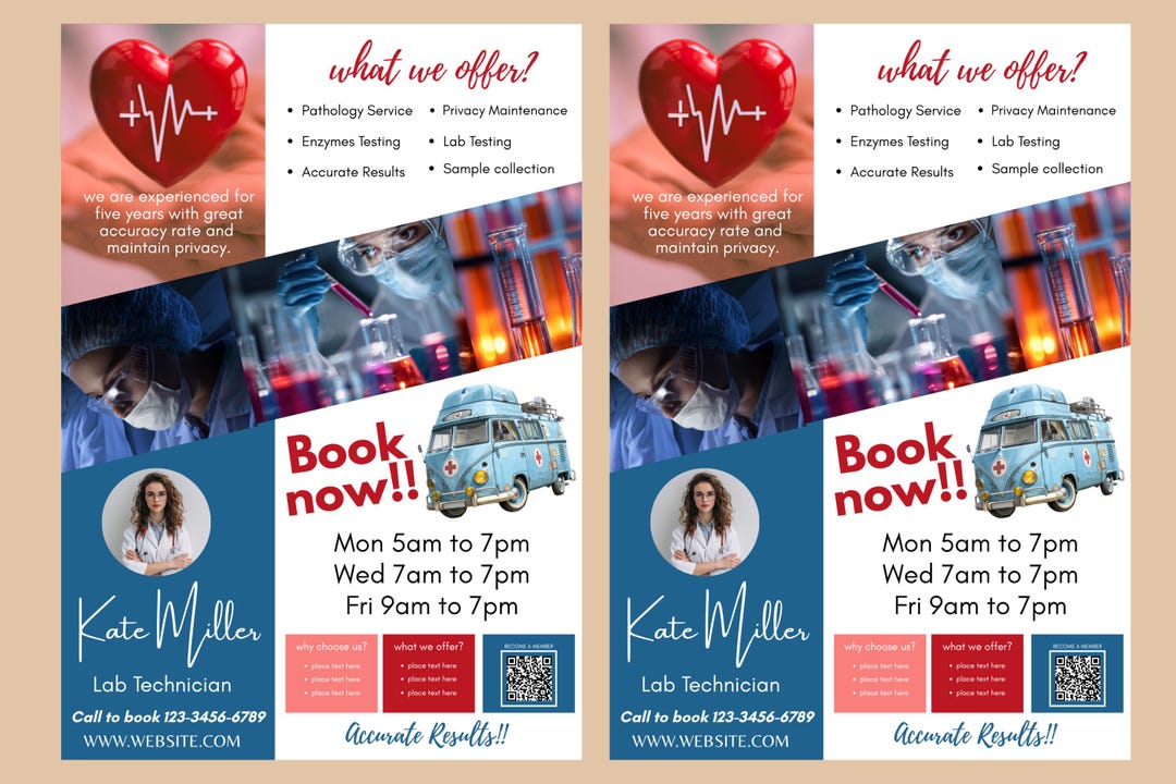 Lab Health FLYER CANVA| A4 Flyer Template |health Poster|editable|diy ...