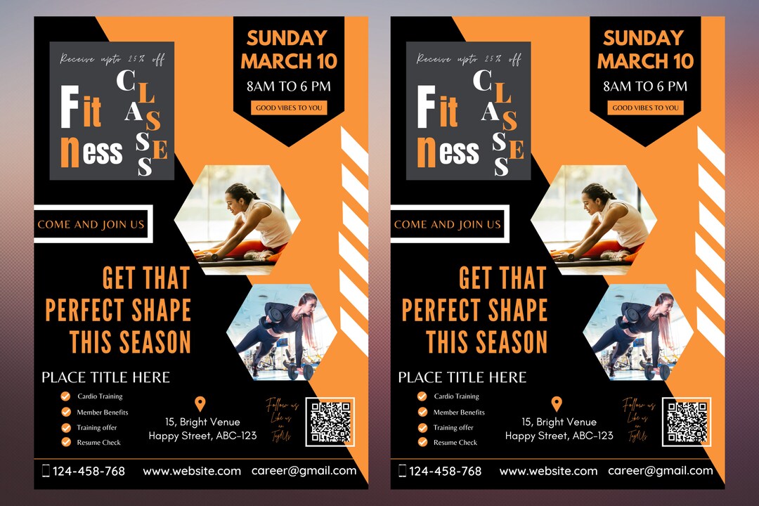 FITNESS FLYER CANVA A4 Gym Flyer Template weight Loss Flyer - Etsy