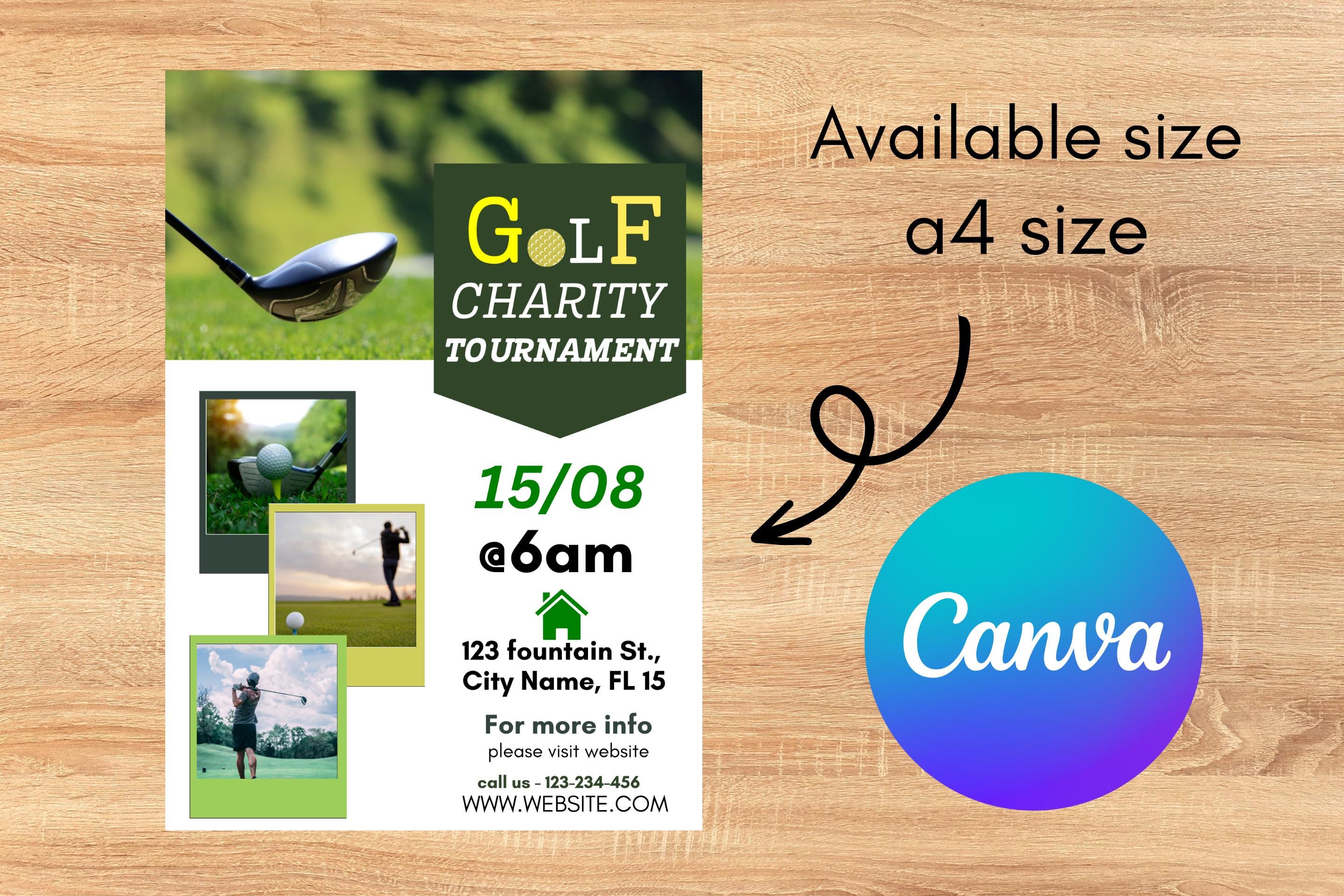 Editable Golf FLYER CANVA A4 Flyer Template health Poster Golf ...