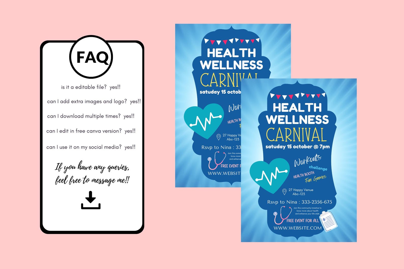 Carnival Health Flyer CANVA| A4 Flyer Template |health Poster| Editable ...