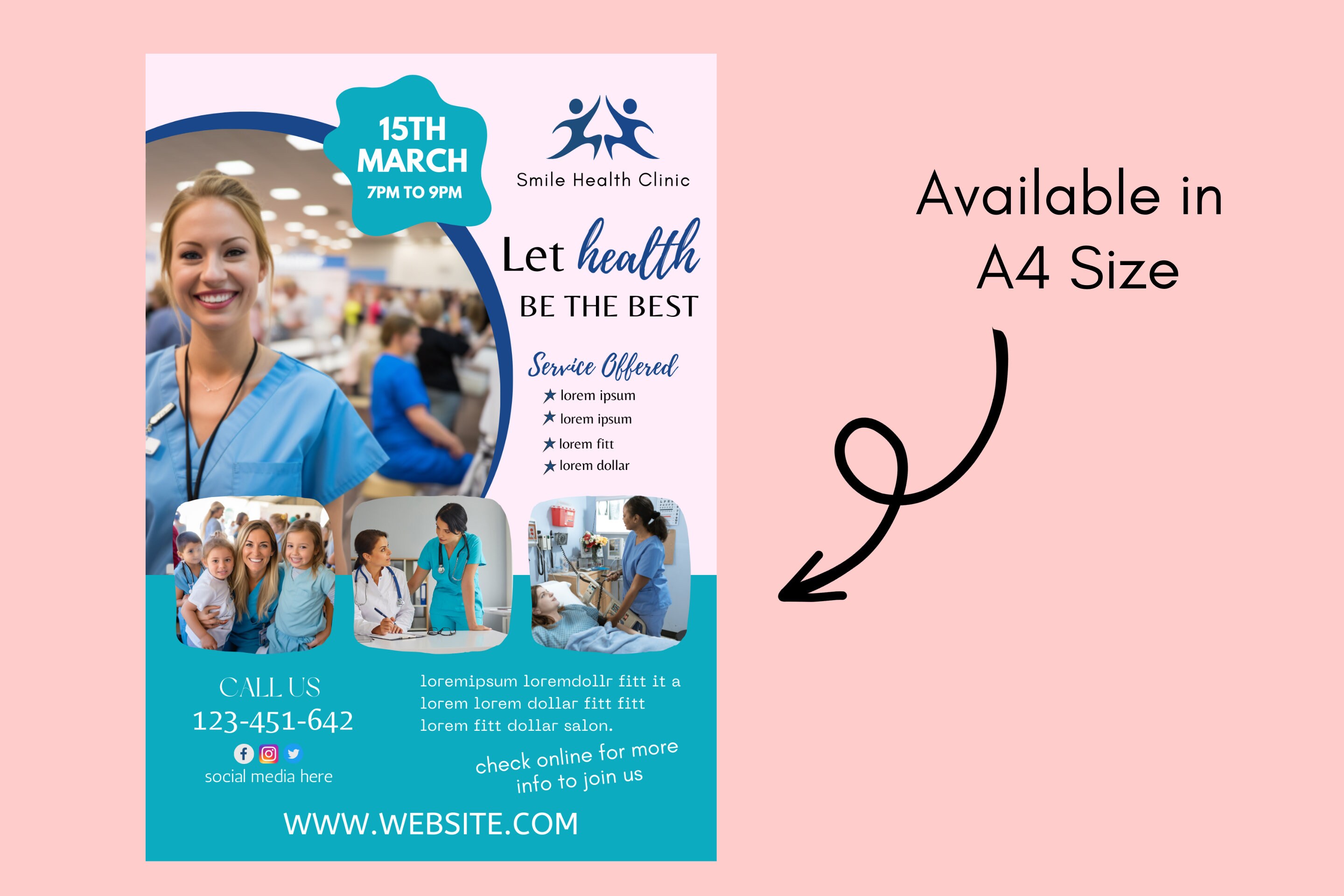 Health Nurse FLYER CANVA| A4 Flyer Template |health Poster| Editable ...