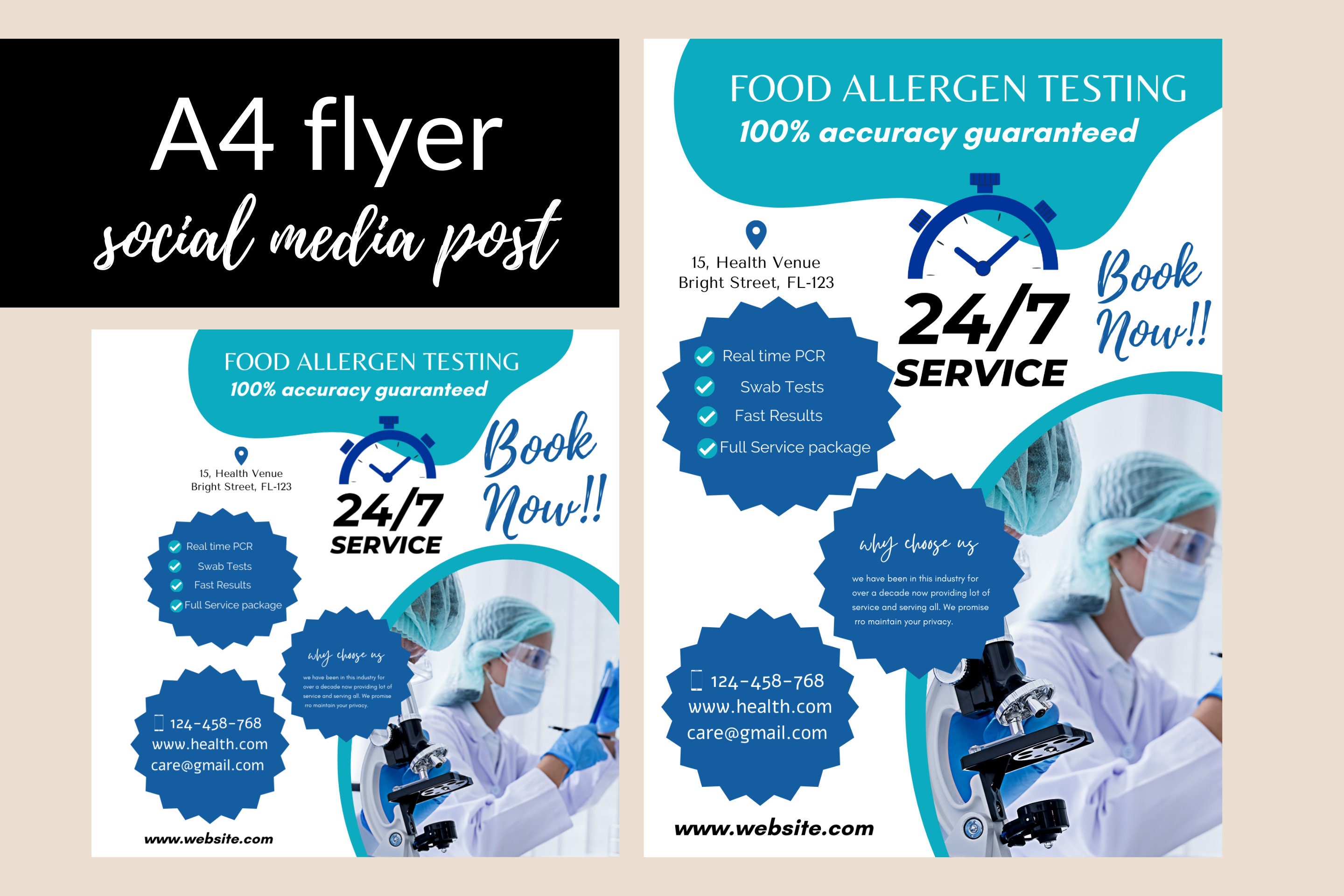 Lab Testing FLYER CANVA A4 Flyer Instagram Banner Health ...