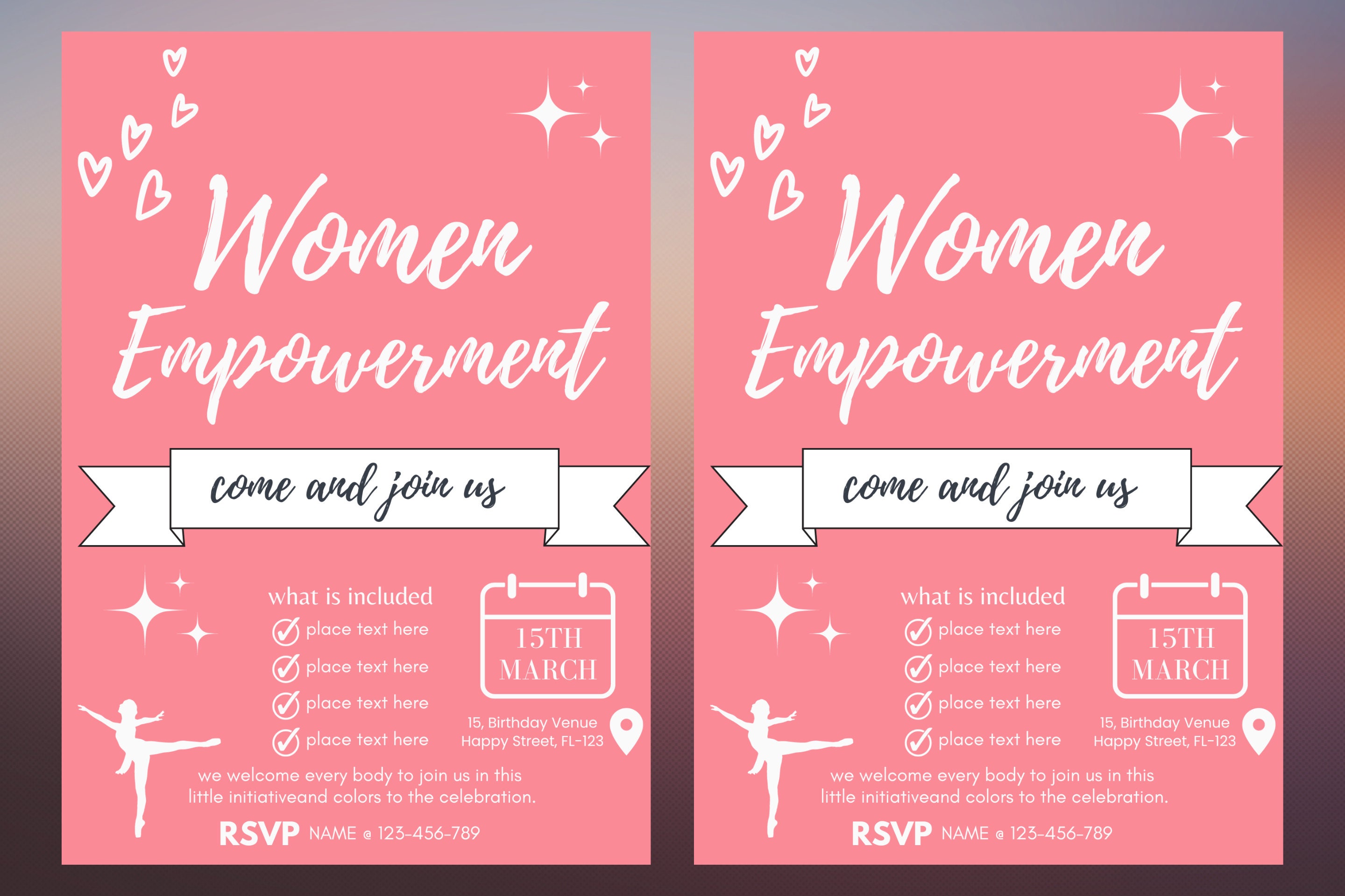 Modifiable Women Empowerment FLYER CANVAA4 Flyer Template health Flyer Template fitness Flyer ...