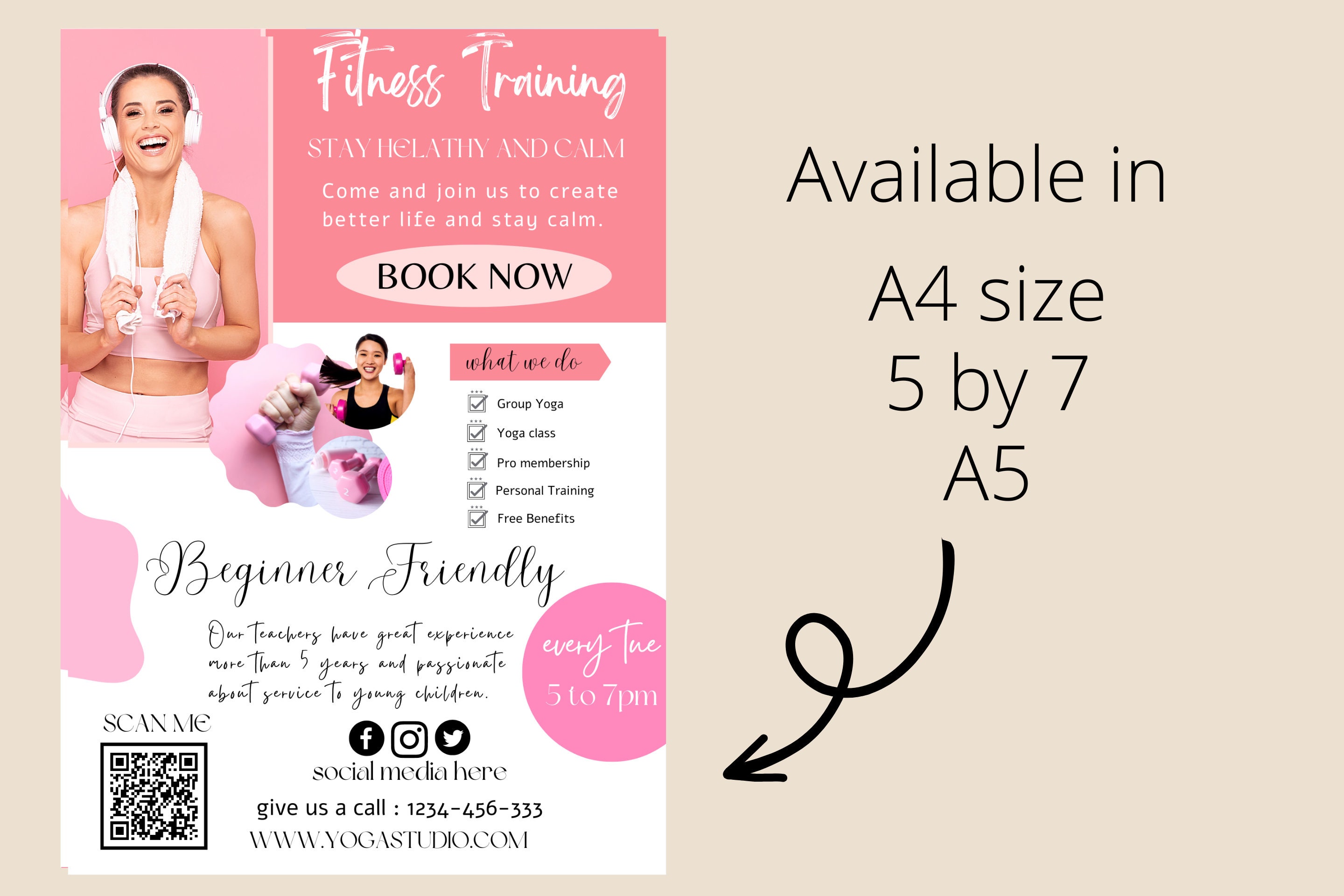 Health Coach FLYER CANVA A4 Flyer Template health Poster Editable Flyer ...