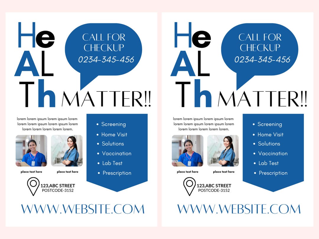 Health Matter FLYER CANVA| A4 Flyer Template |health Poster|editable ...