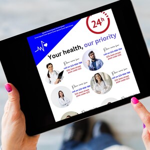 Health Assistant FLYER CANVA A4 Flyer Template health Poster Editable ...