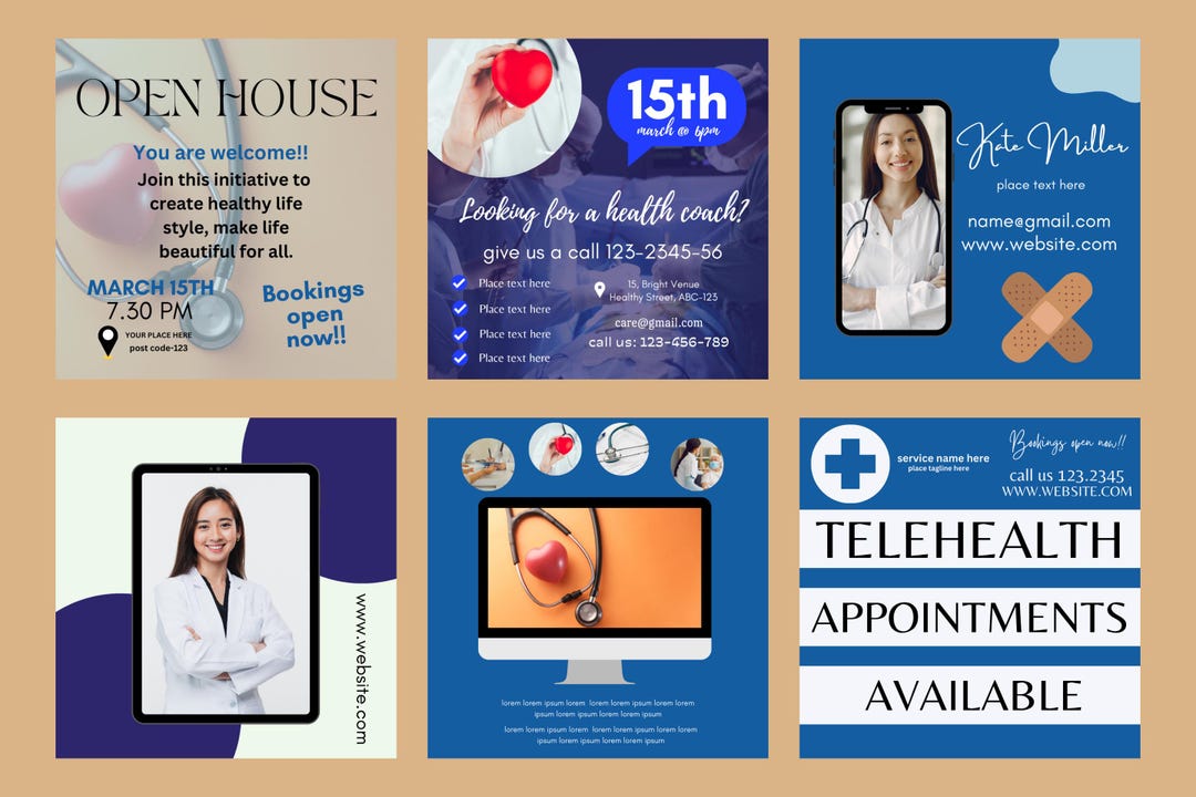 Tele Health FLYER canvasocial Media Flyerinstagram Post web Banner ...
