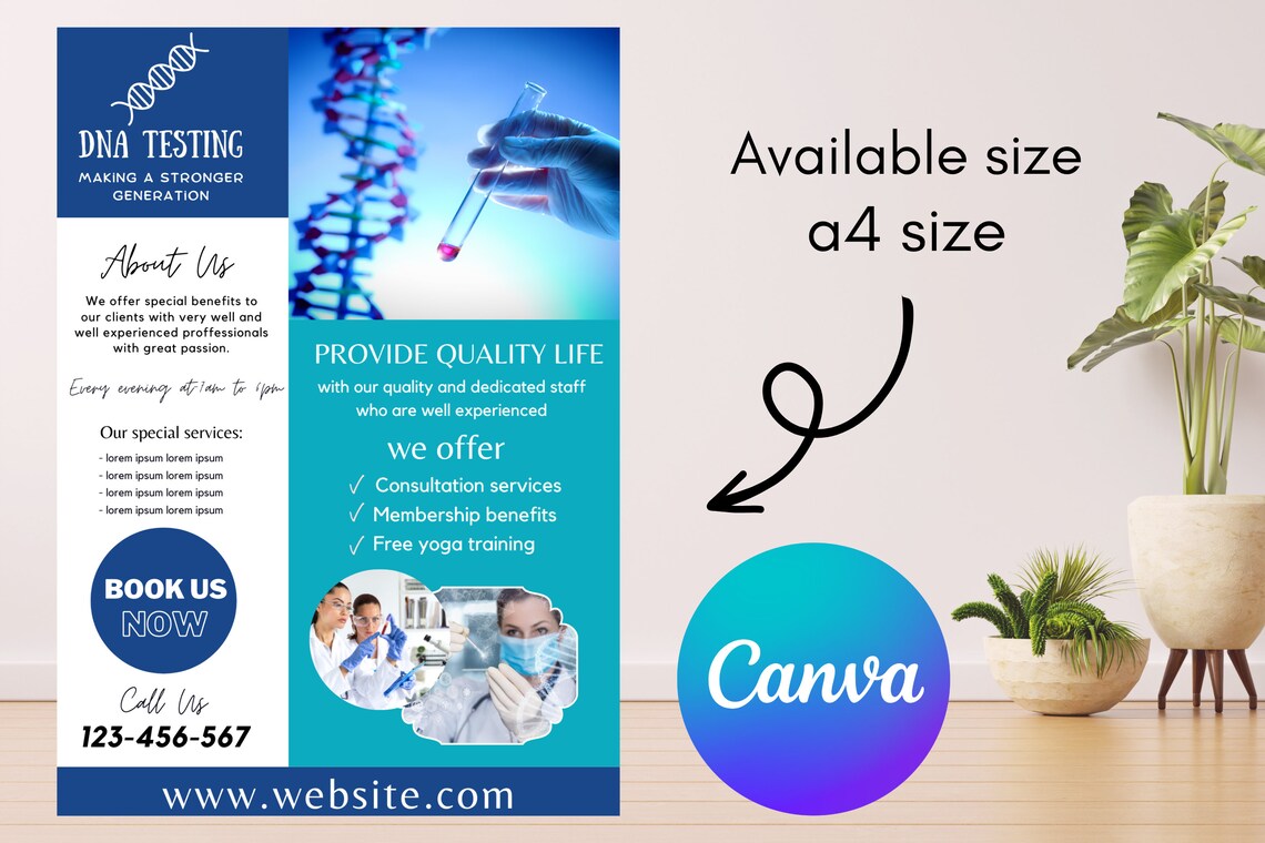Dna Health FLYER CANVA| A4 Flyer Template |health Poster| Editable|diy ...