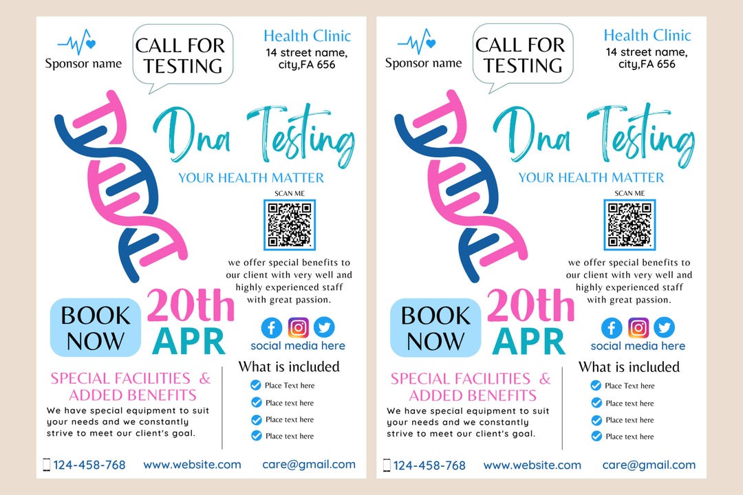 Editable DNA Flyer CANVA|A4 Flyer| Dna Instagram Post| Health Poster ...