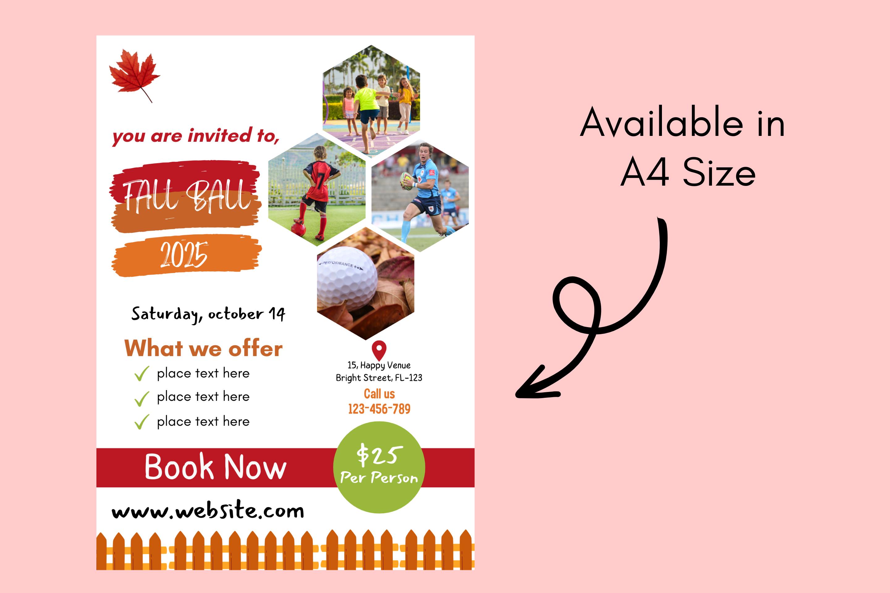 Editable Fallball FLYER CANVA| A4 Flyer Template |health Poster ...