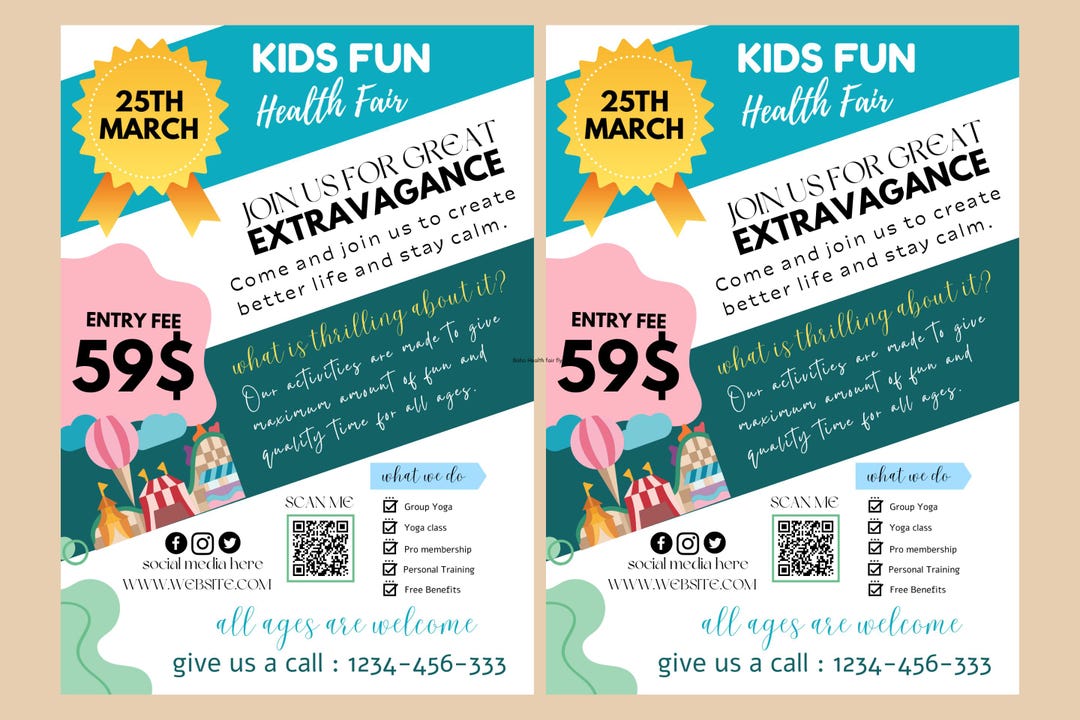 Kids Fair FLYER CANVA| A4 Flyer Template |health Poster| Editable |diy ...