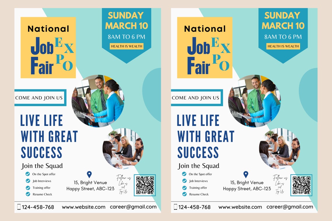 Job Fair FLYER CANVA| A4 Flyer Template |health Poster| Editable Flyer ...