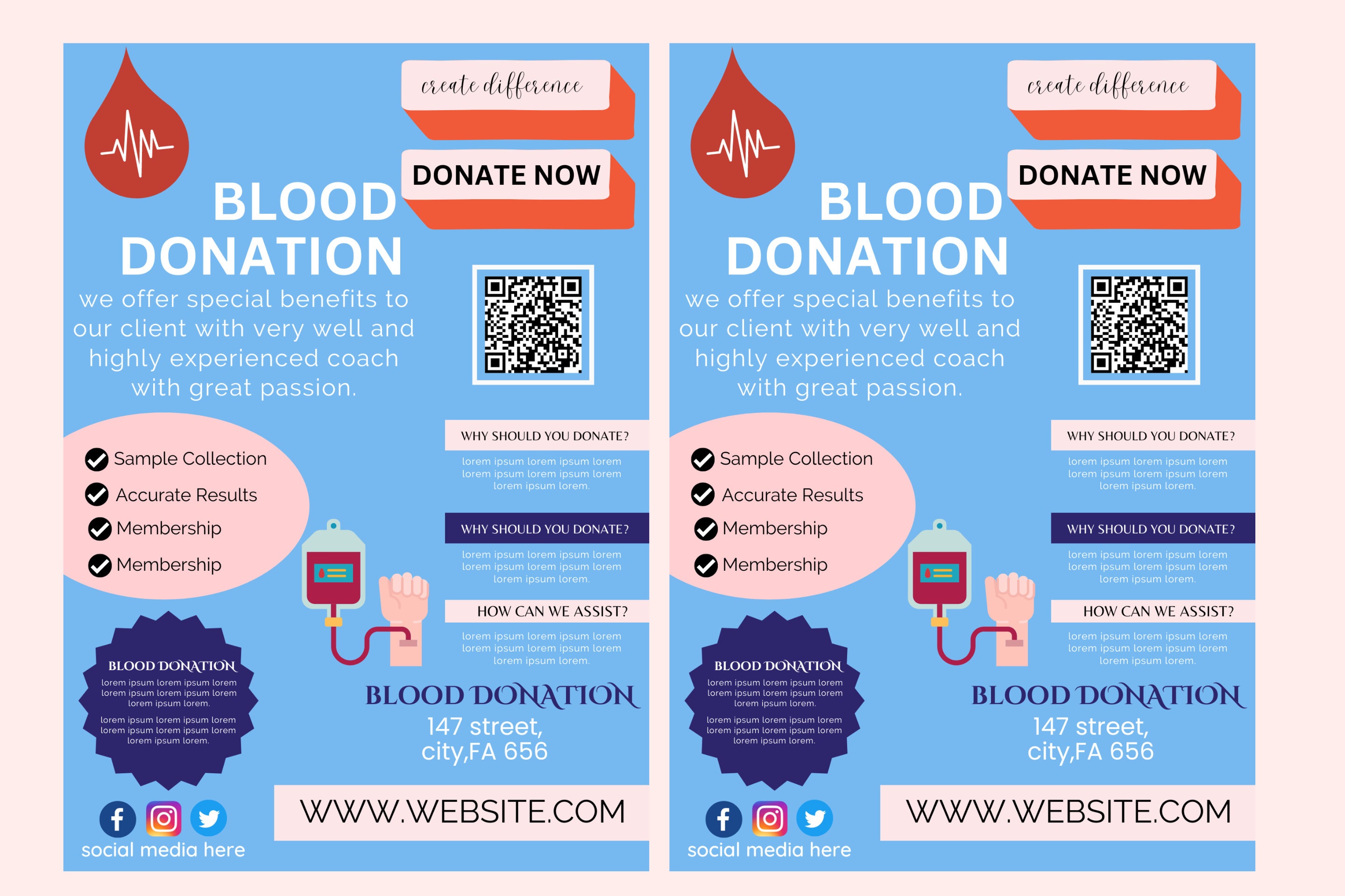 Blood Donation Fair FLYER CANVA| Blood Donation |health Poster ...