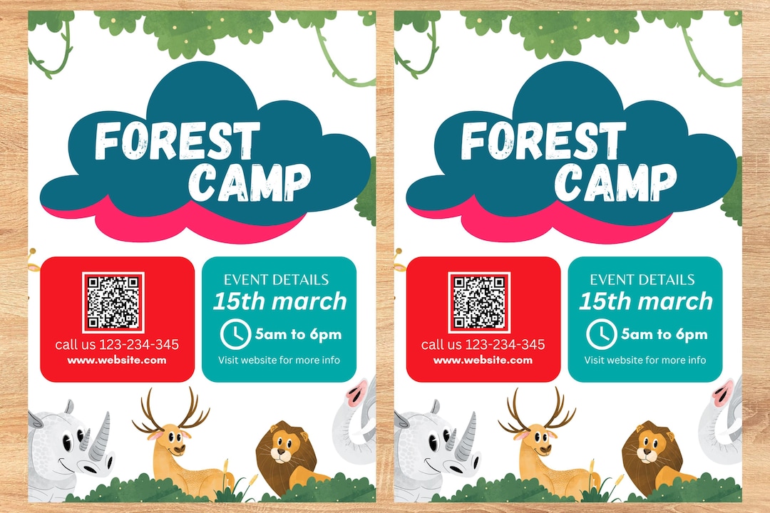 Forest Camp FLYER CANVA| A4 Flyer Template |health Poster| Editable ...
