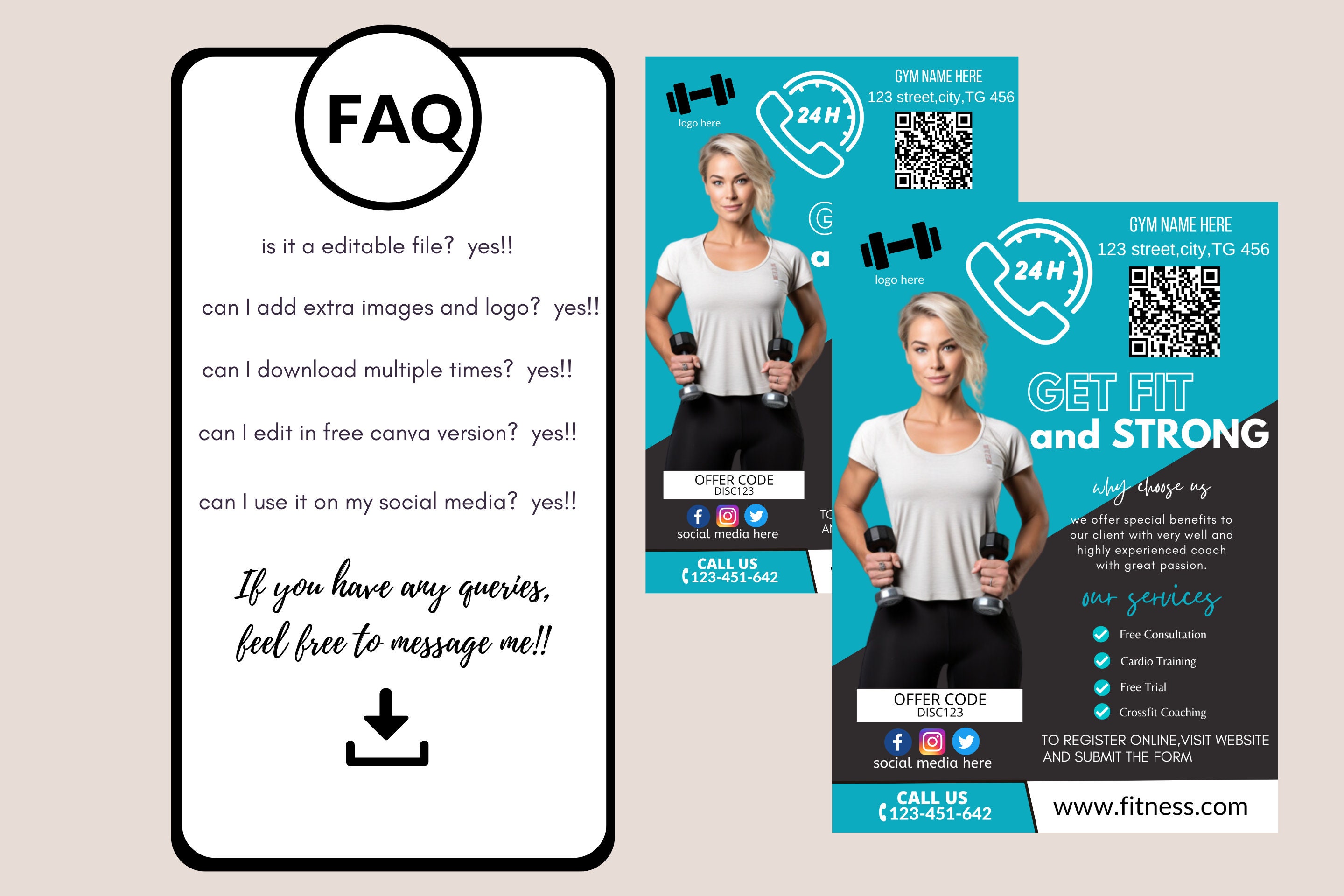 FITNESS FLYER CANVA A4 Flyer Template weight Loss Flyer Template ...