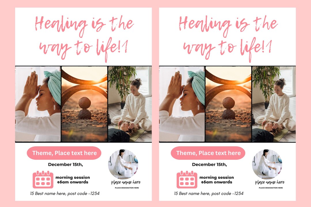 Health Healing FLYER CANVA| A4 Flyer Template |health Poster| Editable ...