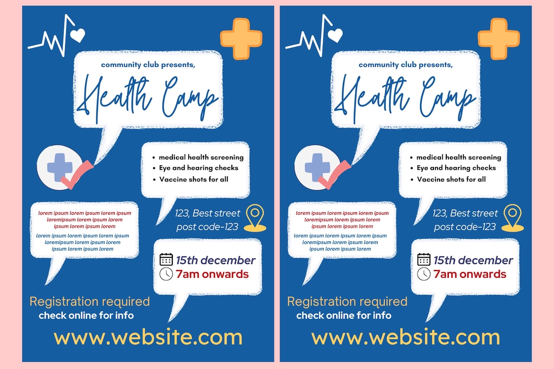 Health Camp FLYER CANVA| A4 Flyer Template |health Poster| Editable ...