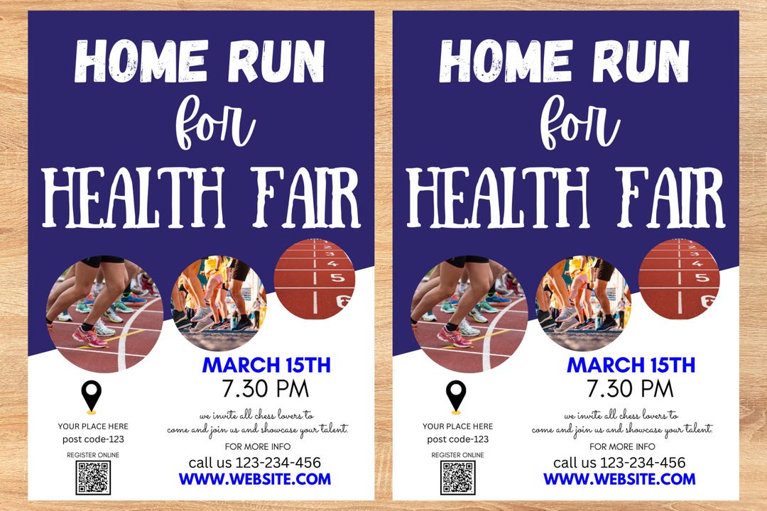 Homerun Health FLYER CANVA A4 Flyer Template health Poster Editable ...