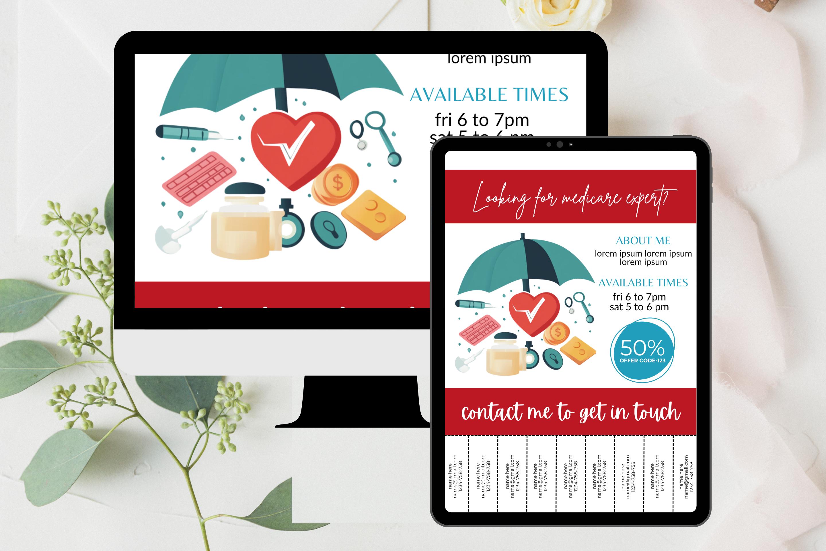 Medicare FLYER CANVA| A4 Flyer Template |health Poster| Tear off Flyer ...