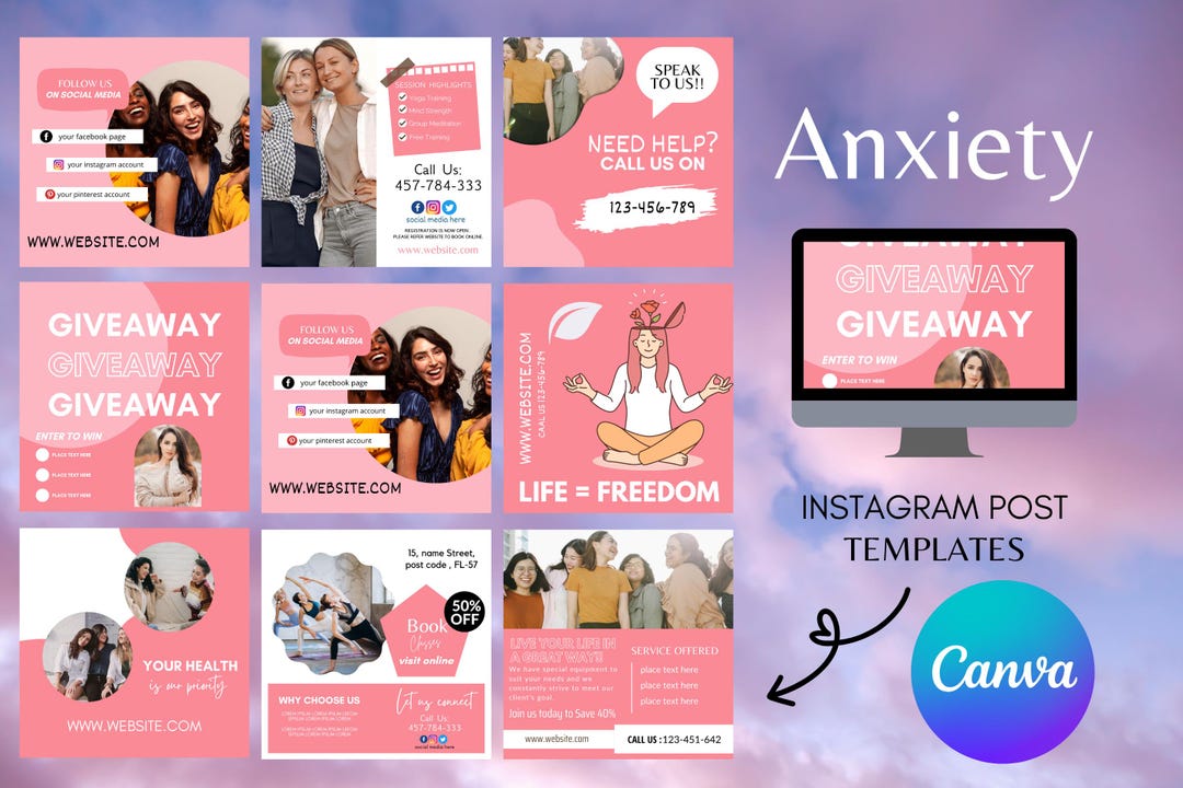 Editable Anxiety FLYER Canva Social Media Flyeranxiety Instagram Post ...