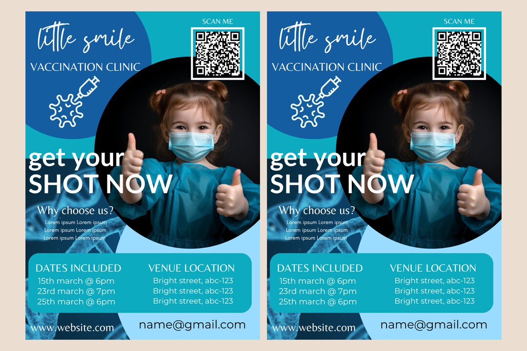 Vaccine Health FLYER CANVA| A4 Flyer Template |health Poster| Editable ...