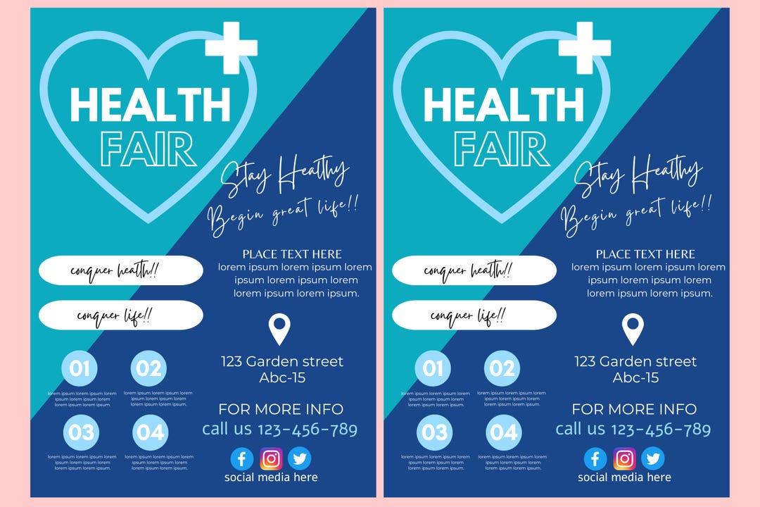 Fair Health FLYER CANVA A4 Flyer Template health Poster Health Fair ...