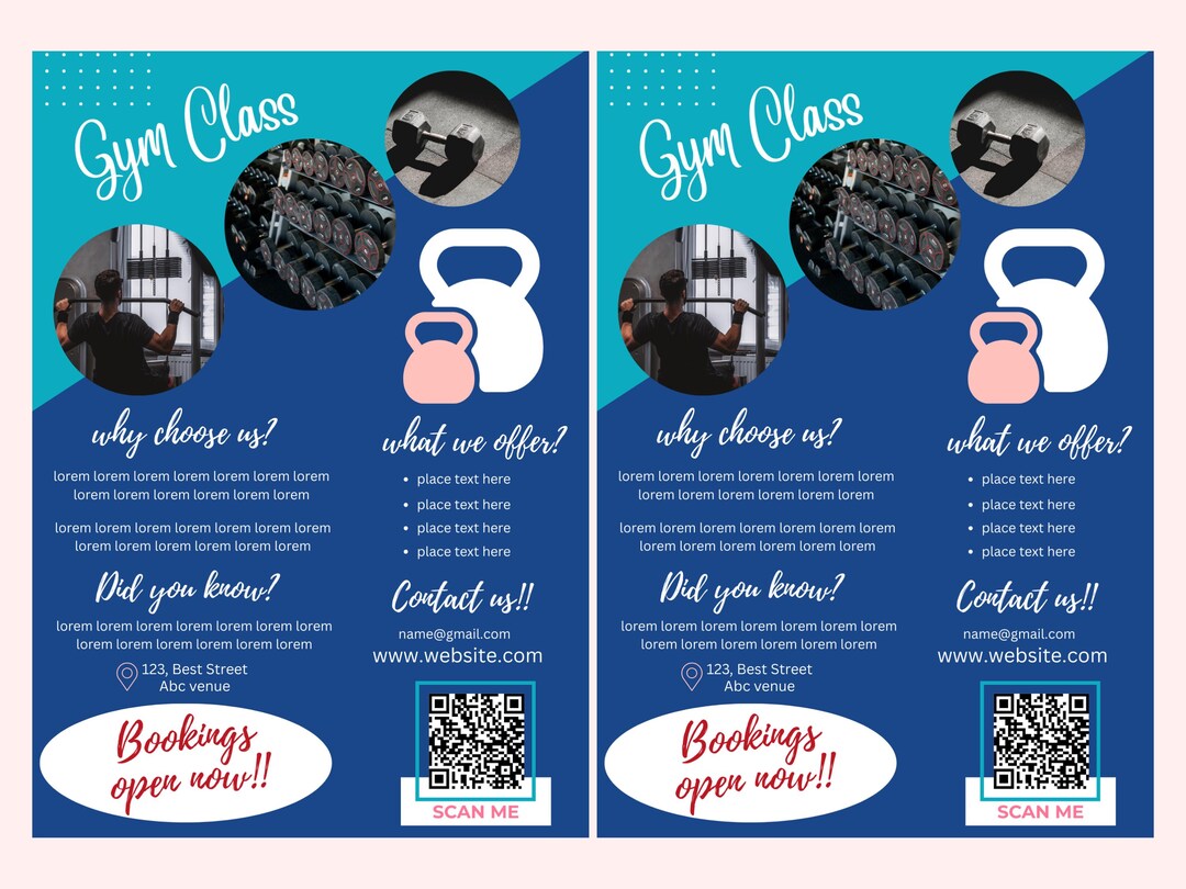 Gym Health FLYER CANVA| A4 Flyer Template |health Poster|editable|diy ...