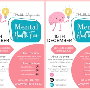 Mental Health FLYER CANVA| A4 Flyer Template |health Poster| Editable ...