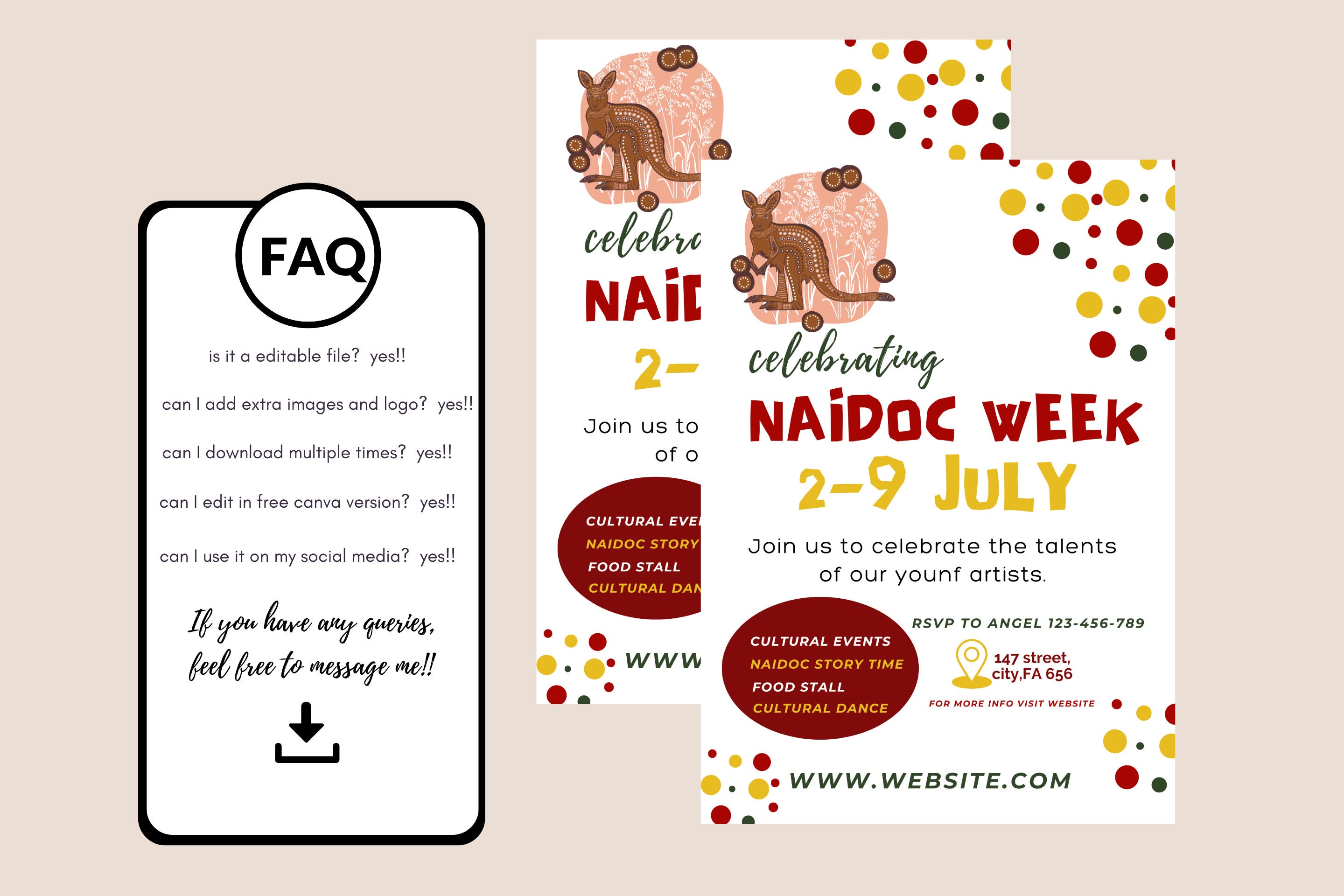 Editable Naidoc FLYER CANVA|A4 Flyer Template |health Poster|editable ...