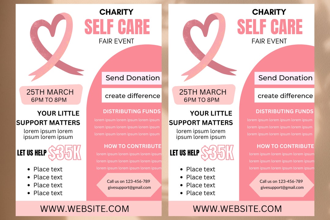 Health Donation FLYER CANVA A4 Flyer health Poster Editablepink ...
