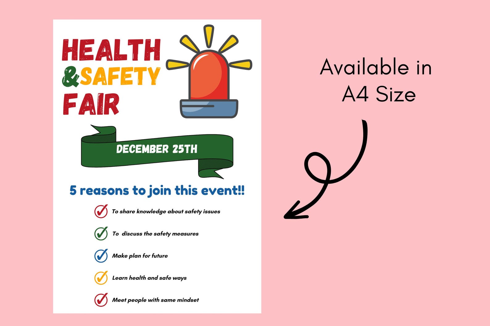Safety Fair FLYER CANVA| A4 Flyer Template |health Poster|editable |diy ...