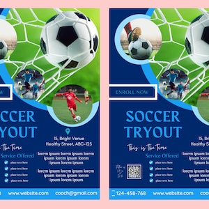 Soccer Tryout FLYER CANVA| Boot Camp Flyer|a4 Flyer |health Poster ...
