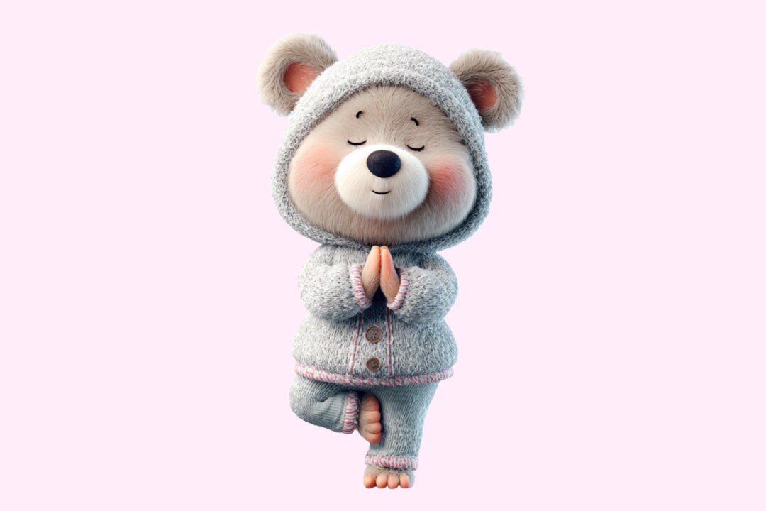 Yoga Fun | Fitness Png| Health Poster| Social Media Flyer| Teddy Doing ...