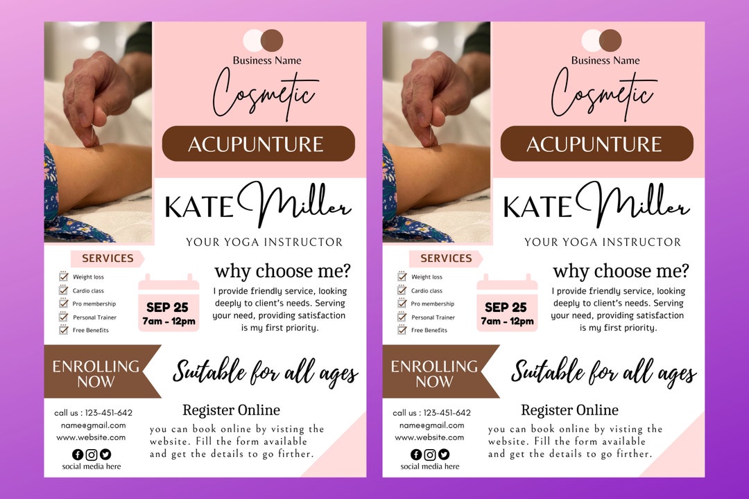 Editable Acupuncture FLYER CANVA A4 Flyer Template weight Loss Flyer ...