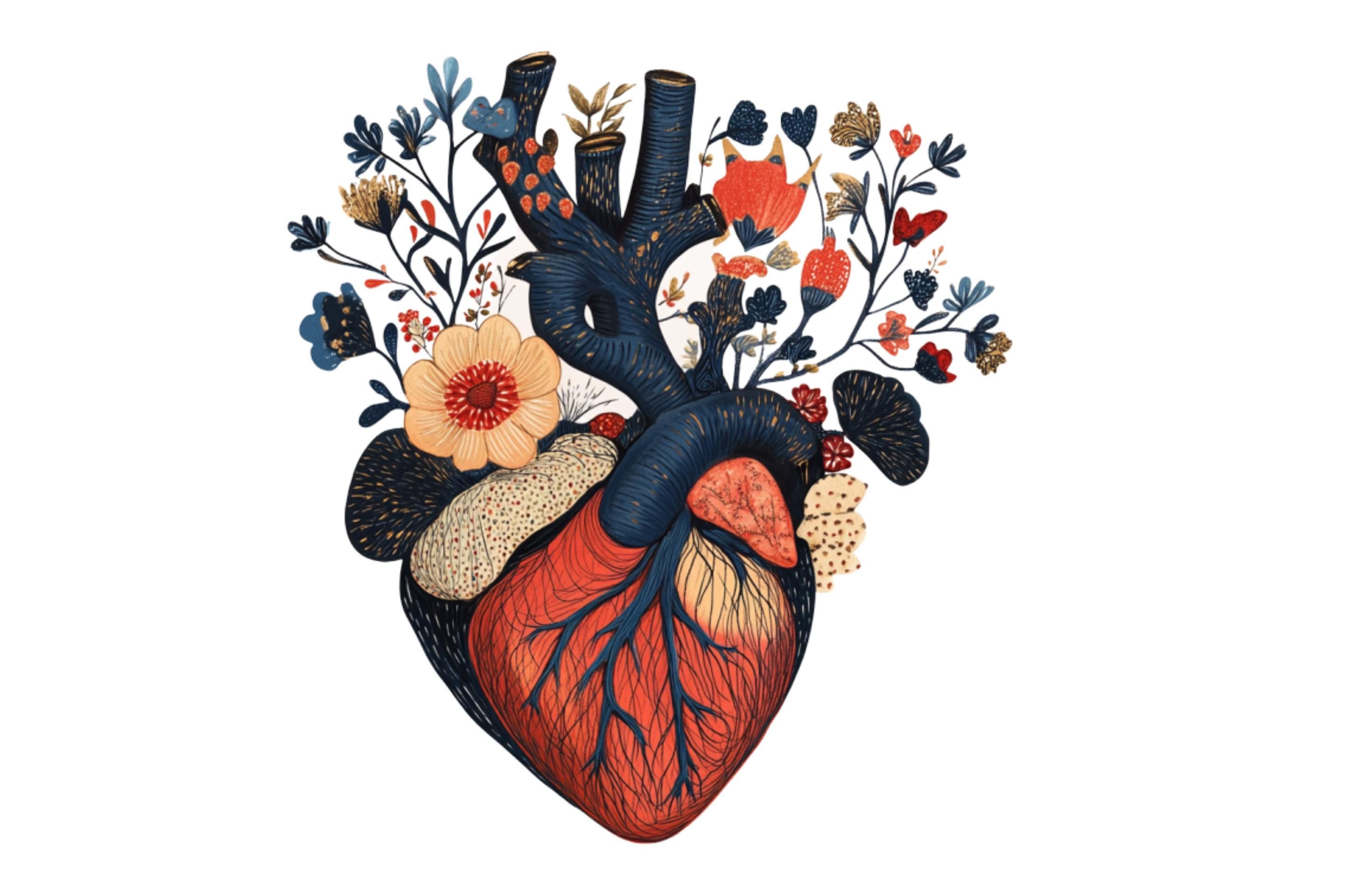 Heart Health Png| Health Poster|floral Brain| Social Media Flyer ...