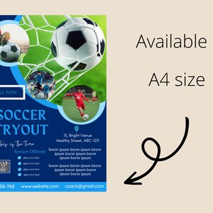 Soccer Tryout FLYER CANVA| Boot Camp Flyer|a4 Flyer |health Poster ...