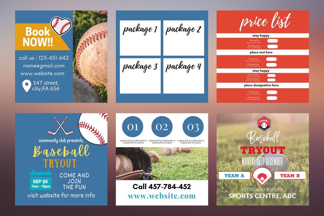 Editable Baseball FLYER |canva| Social Media Flyer| Baseball Instagram ...