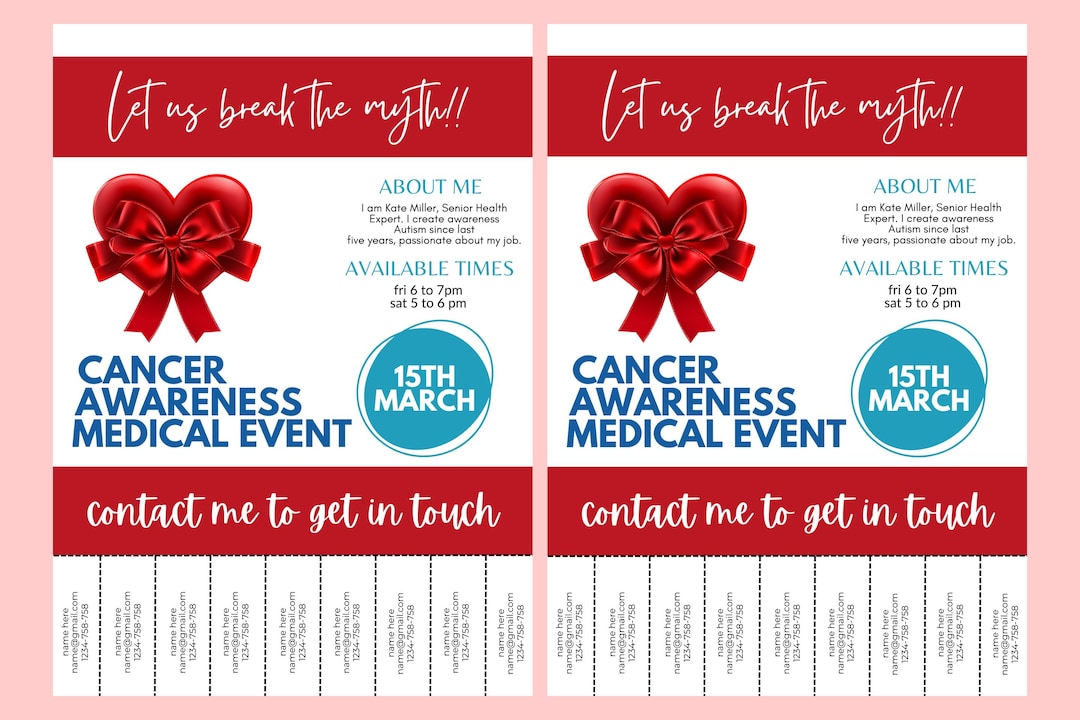 Editable Cancer FLYER CANVA| A4 Flyer| Cancer Awareness| Chronic ...