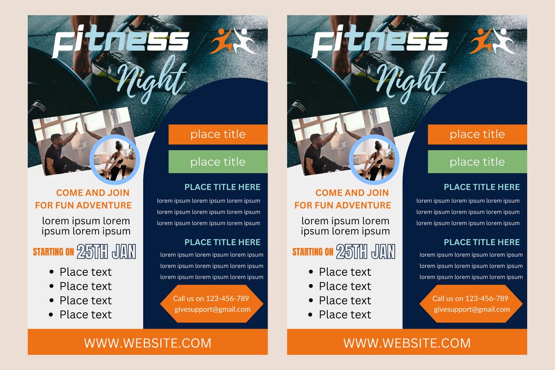 Fitness Night FLYER CANVA A4 Flyer Template health Poster - Etsy