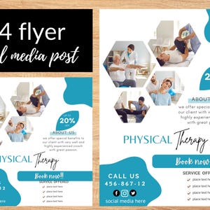 Physical Therapy FLYER A4 Flyer Templatesocial Media Posthealth Flyer ...